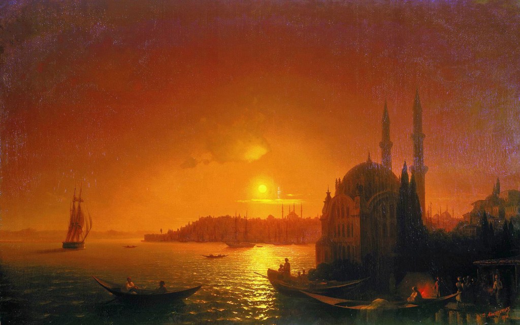 Painting “View of Constantinople by moonlight” by Ivan Aivazovsky ...